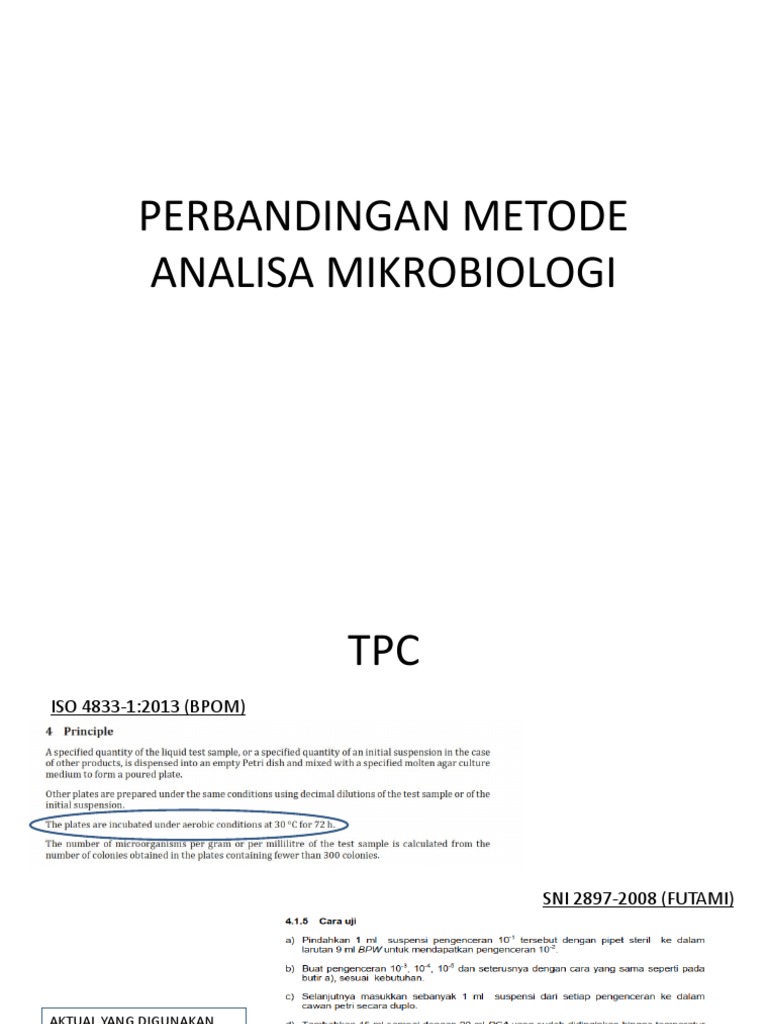 Perbandingan Metode Analisa Mikrobiologi | PDF