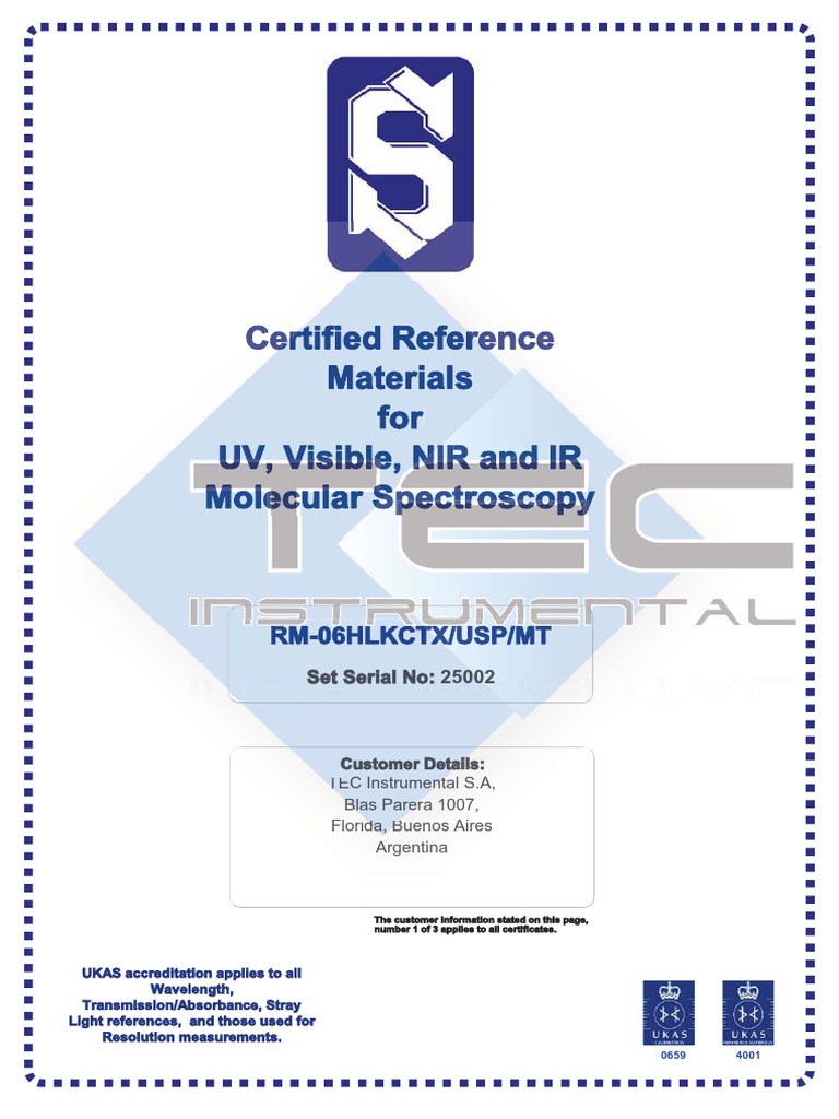 Certified Reference Materials For: Ce C e | PDF | Chemistry | Physical Chemistry