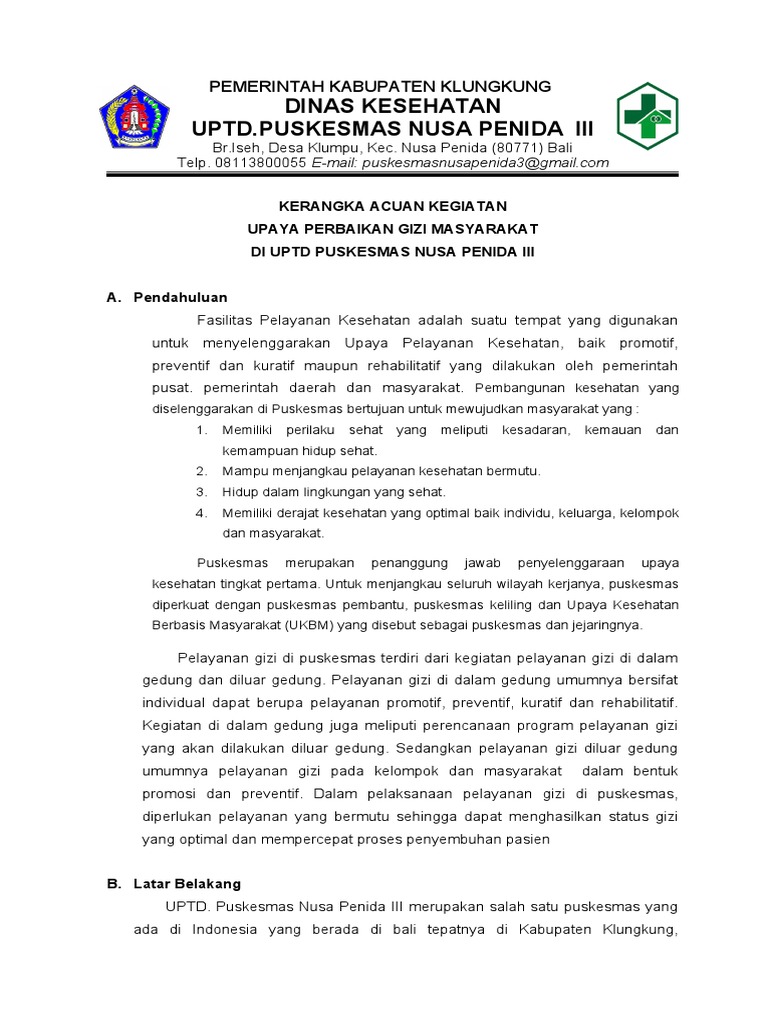 1 Kak Program Gizi 2021 | PDF