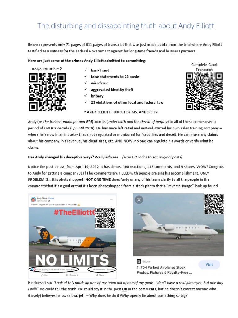 Sad Truth About Andy Elliott | PDF | Fraud | Identity Theft