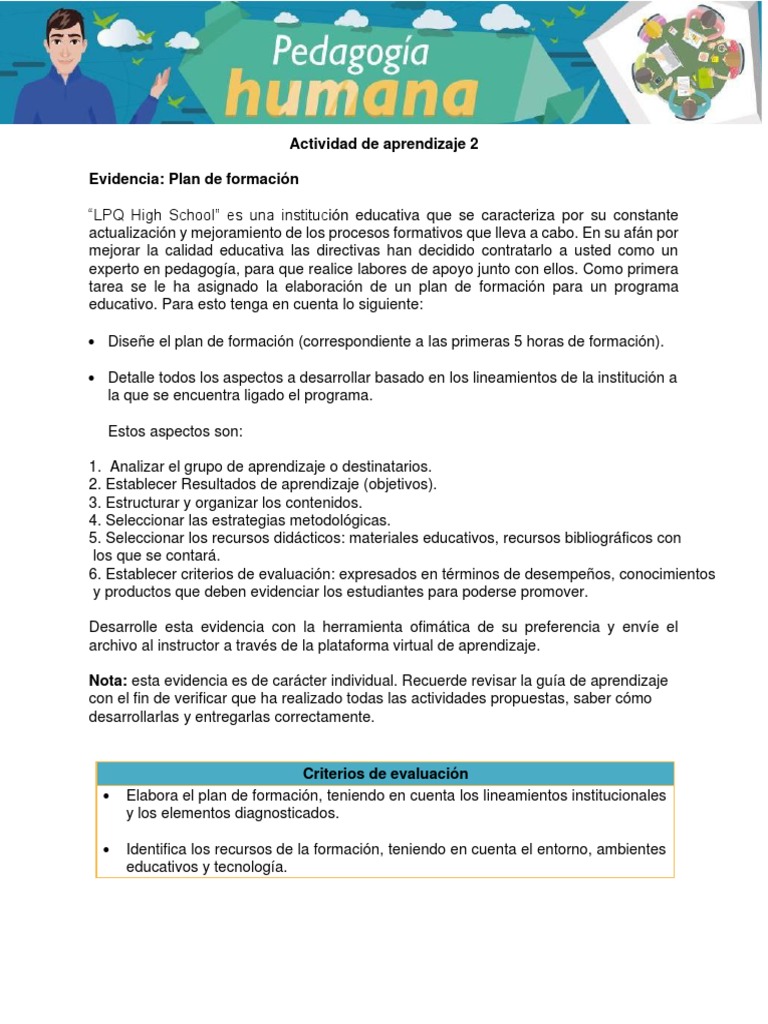 Diseñar Plan de Formacion PDF | PDF