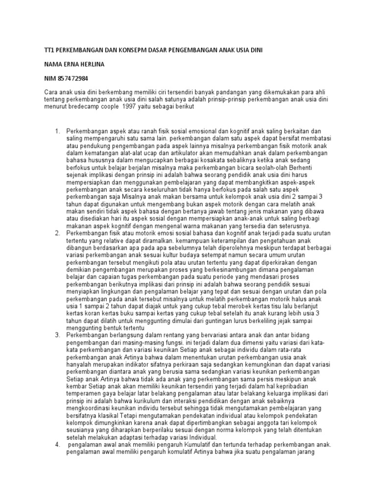 TT1 Perkembangan Konsep Dasar Aud | PDF