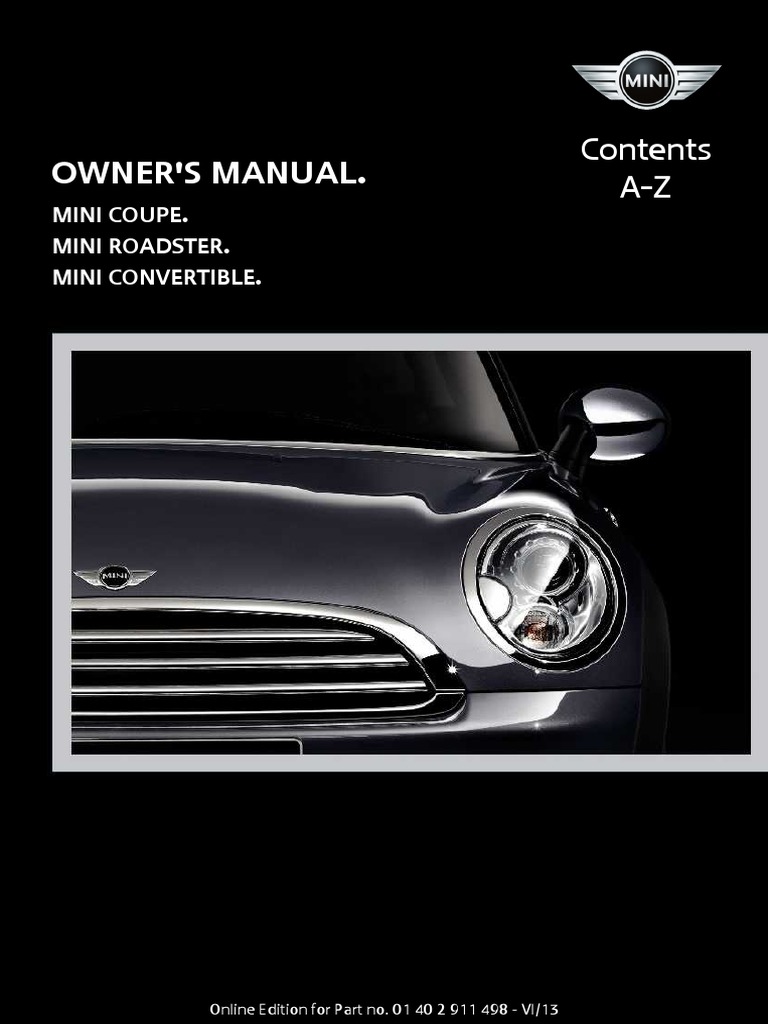 2014 MINI Coupe Roadster Convertible Manual With Navigation PDF | PDF ...