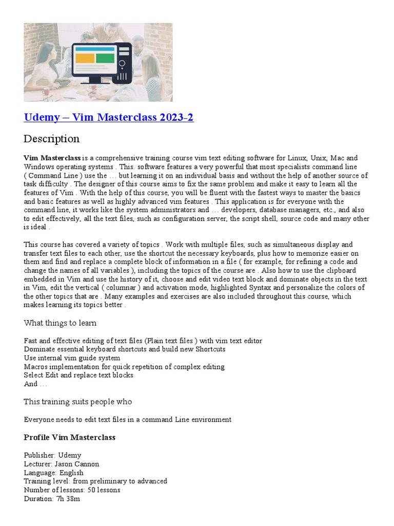 Udemy-Vim Masterclass 2023 | PDF | Command Line Interface | Computer Science