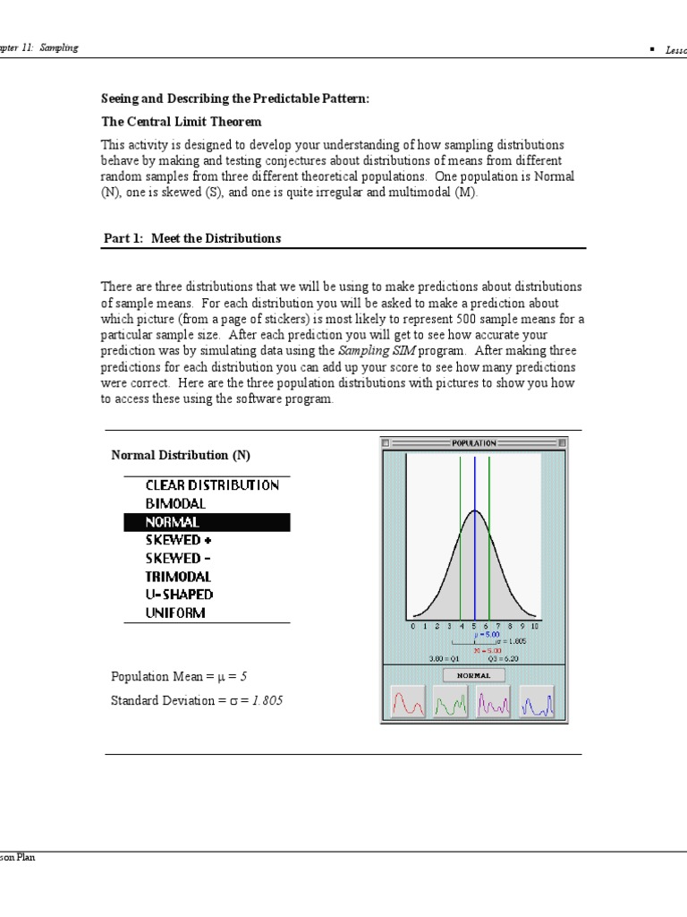Understanding The Central Limit Theorem Pdf Standard Deviation