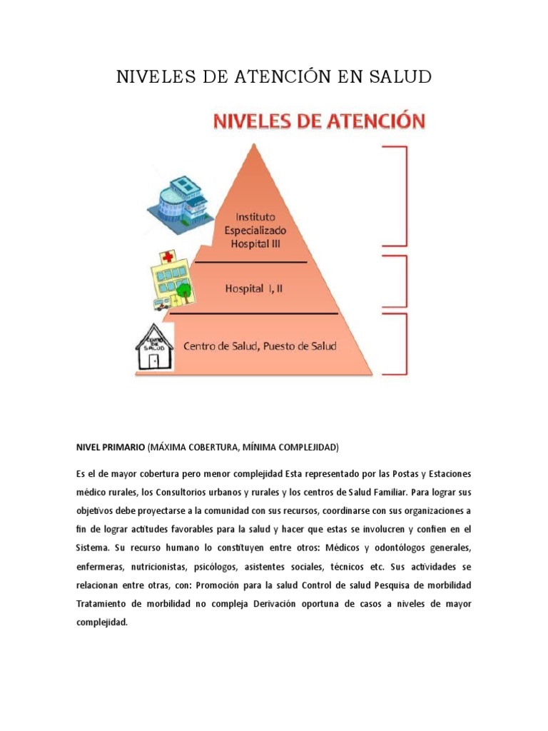 NIVELES DE ATENCIÓN EN SALUD | PDF