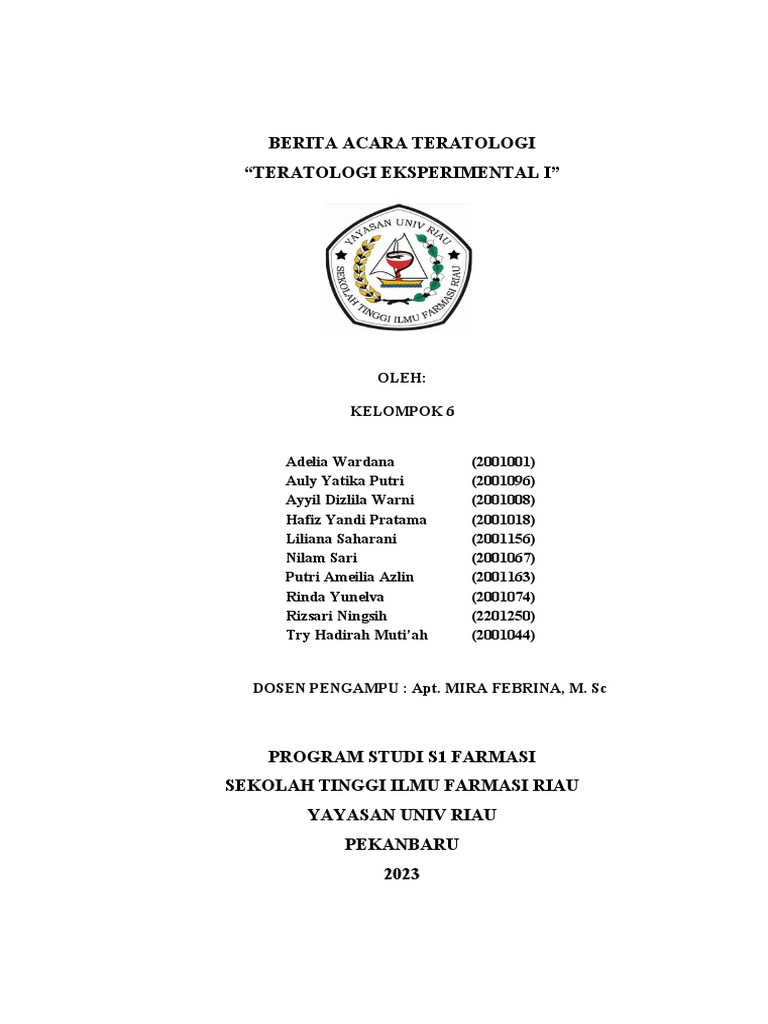 Teratologi Eksperimental: Siklus Estrus dan Uji | PDF | Sains & Matematika