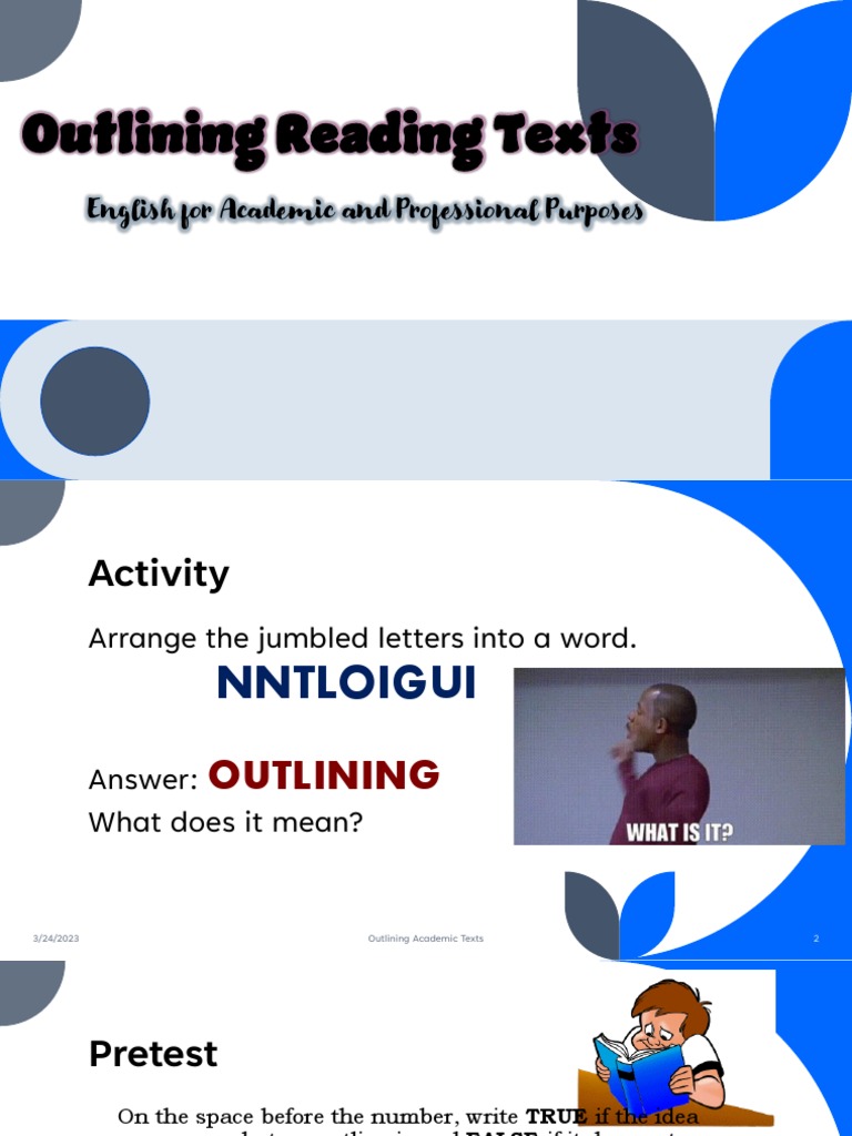 Outlining Reading Texts | PDF | Essays