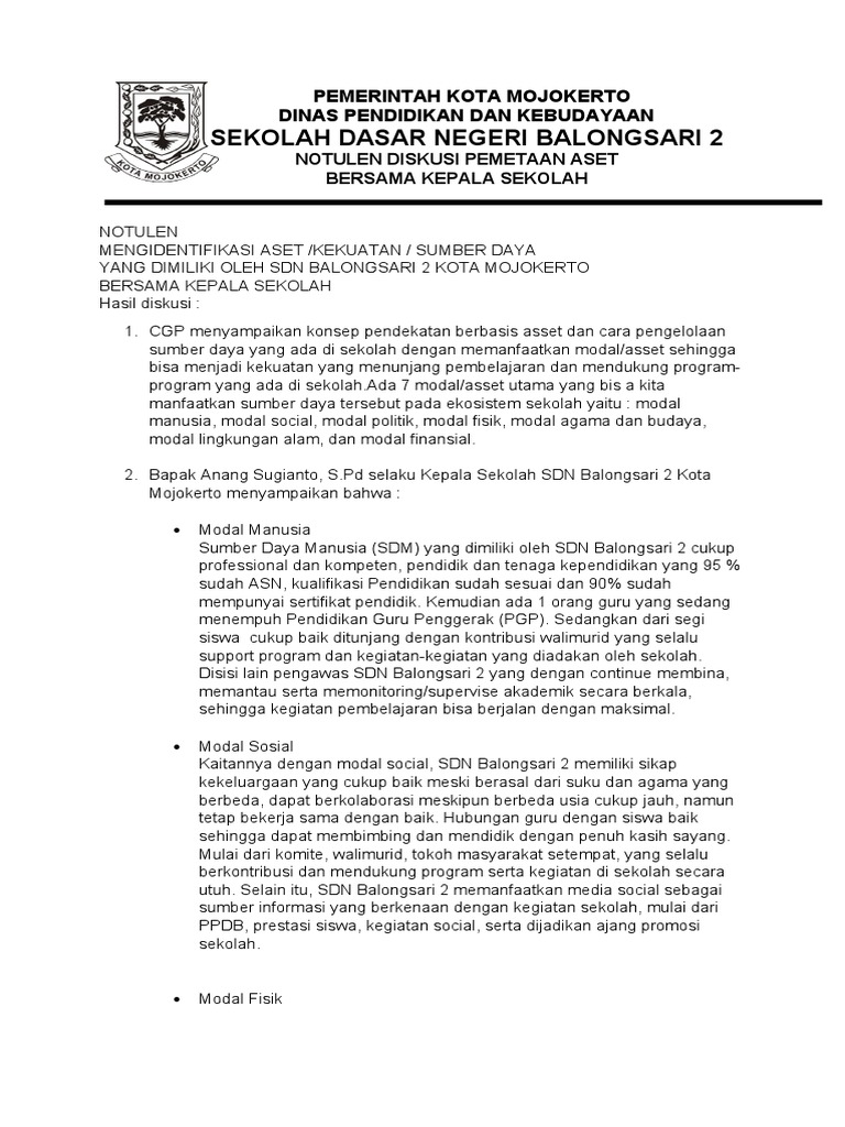 Notulen Aset | PDF | Pengembangan Diri | Kesehatan Holistik