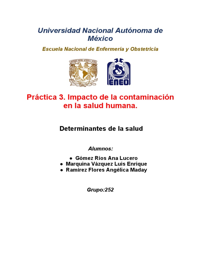 Practica 3. Contaminación Atmosferica | PDF | La contaminación del aire ...
