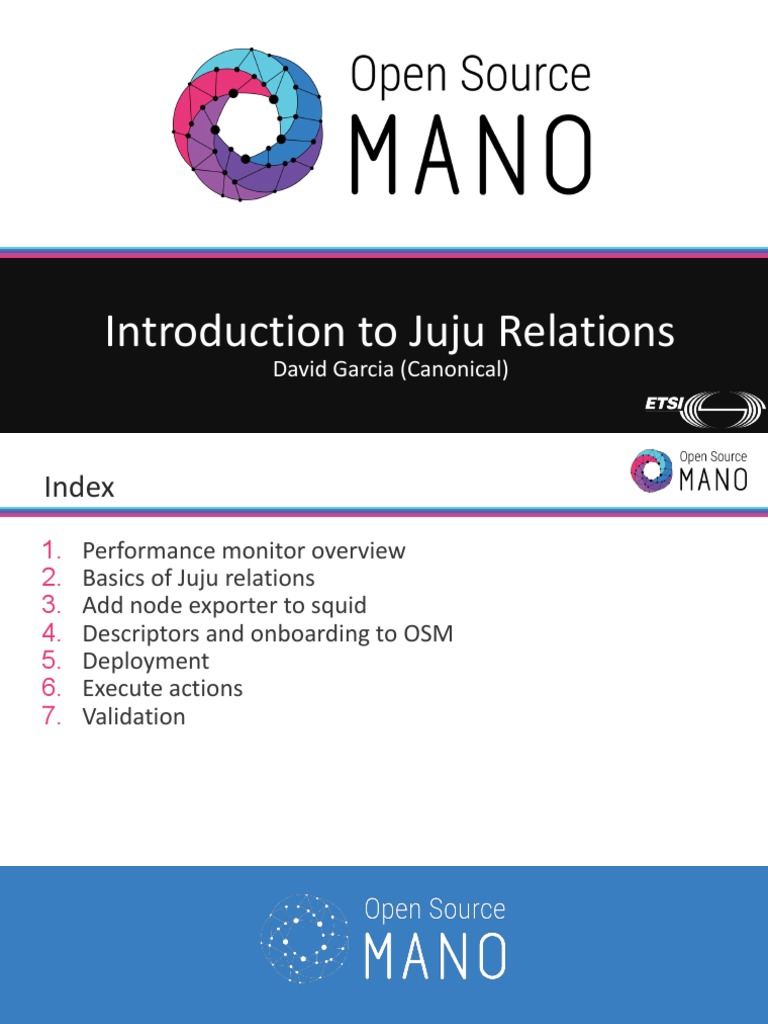 OSM-MR#10 Hackfest - HD2.6 Juju Relations PDF | PDF | Data Transmission | Software Engineering