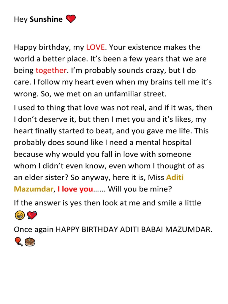 Birthday Letter PDF | PDF
