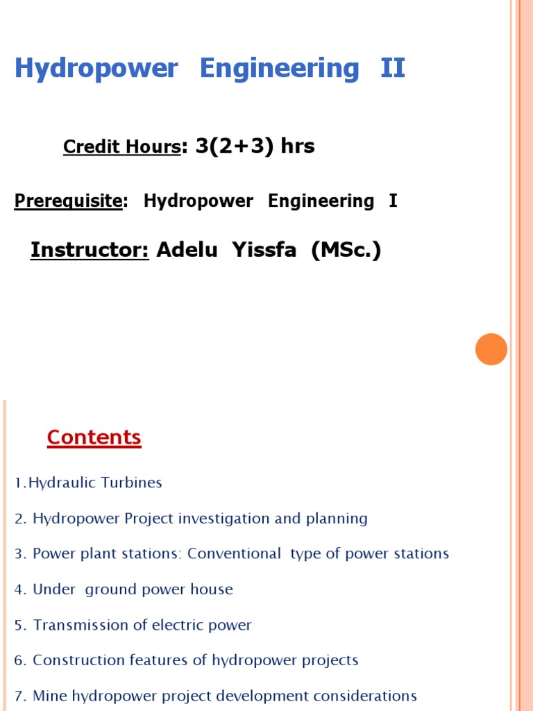 Hydropower Engineering II Course Overview | PDF | Turbine | Jet Engine
