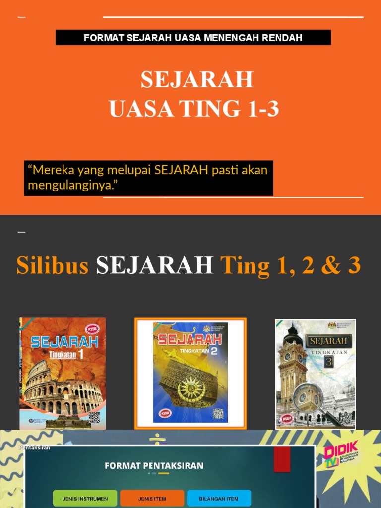 Format Uasa Sejarah 2022 | PDF