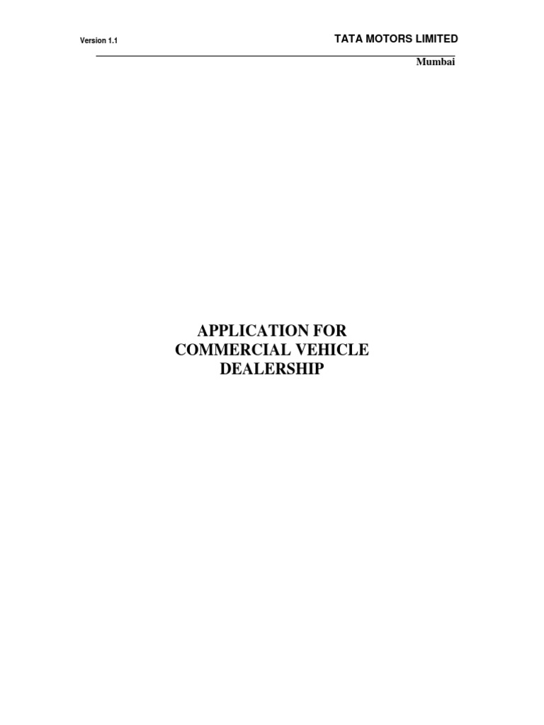 CV Dealer Application Form | PDF | Loans | Equity (Finance)