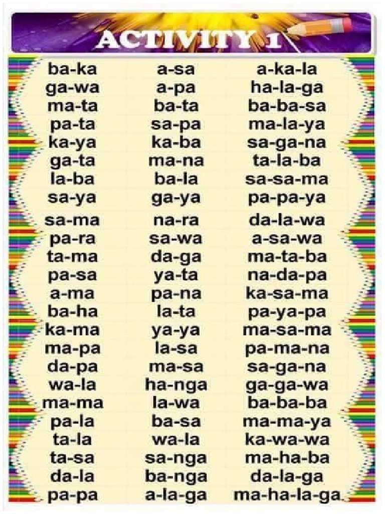 Filipino Reading Drills 2 | PDF