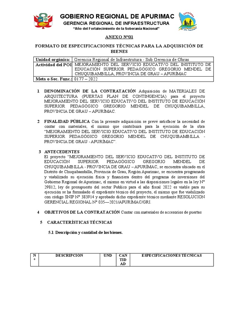 ANEXO N°01 - PUERTAS Contra Placada | PDF