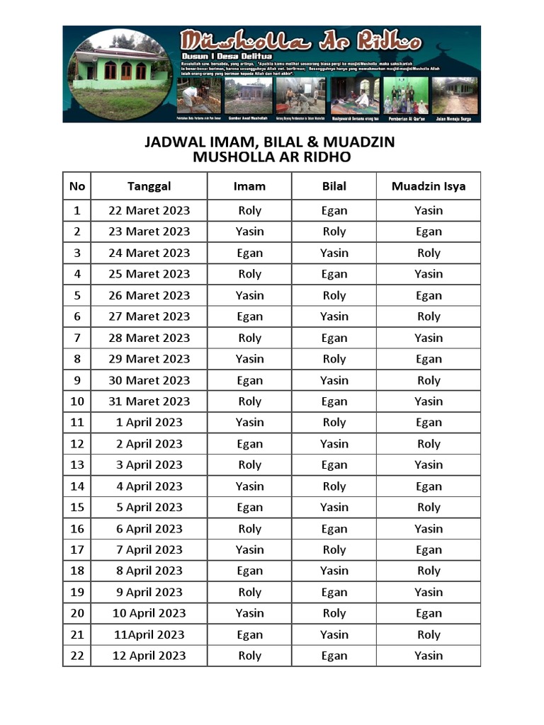 Jadwal Ramadhan Masjid (Ar-Ridho) PDF | PDF | Sports & Recreation