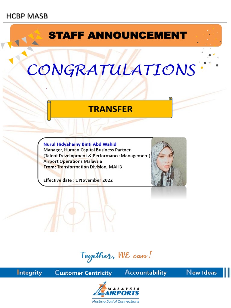 Promotion Announcement for Nurul Hidyahainy | PDF | Business