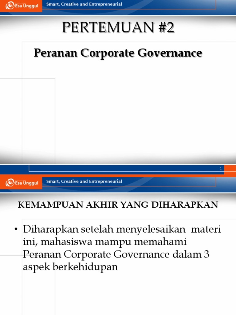 PPT-02 Peranan Tata Kelola Perusahaan | PDF