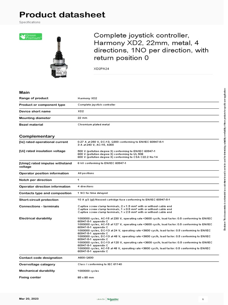 XD2 XD4 Xd2pa24 PDF | PDF | Manufactured Goods | Electricity