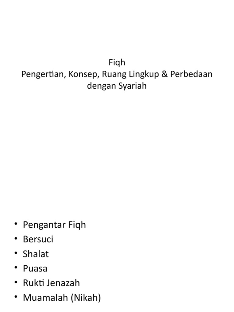 Fiqh Pengertian | PDF