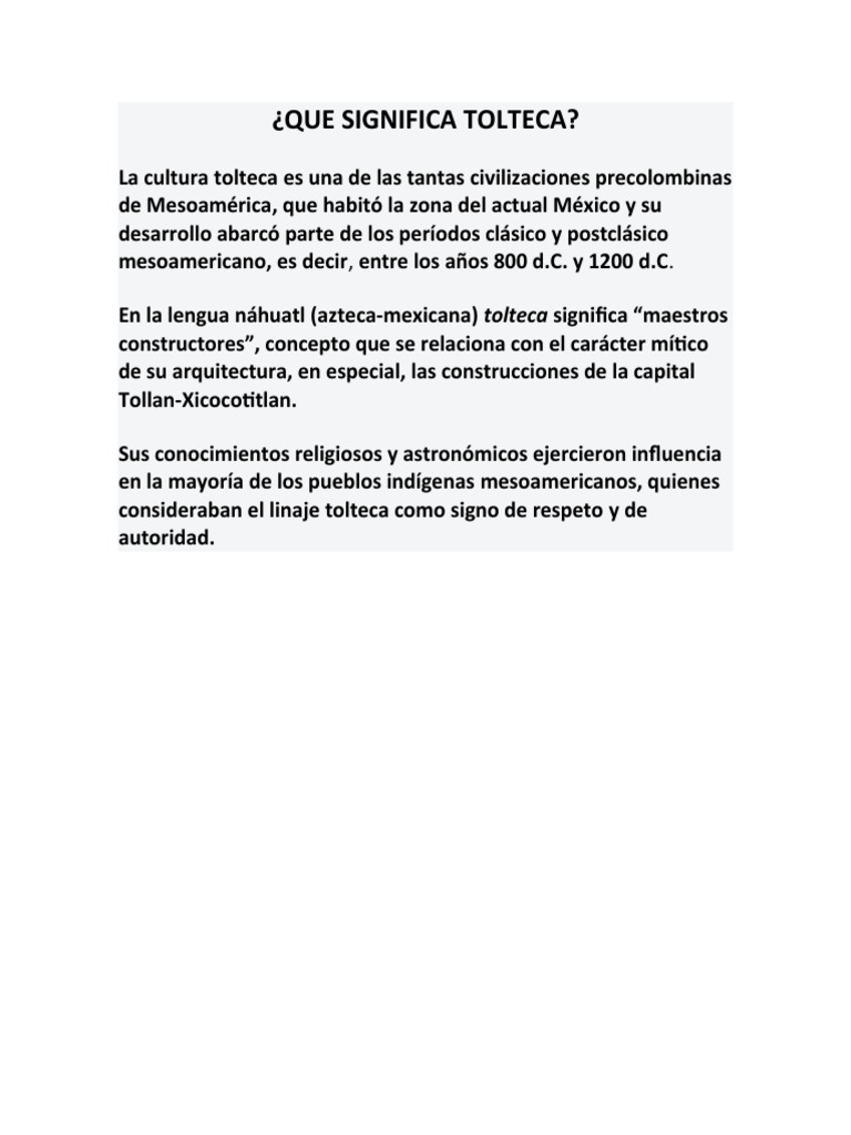 Cultura Tolteca: Maestros Constructores | PDF