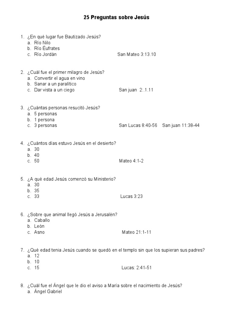 25 Preguntas Sobre Jesús | PDF