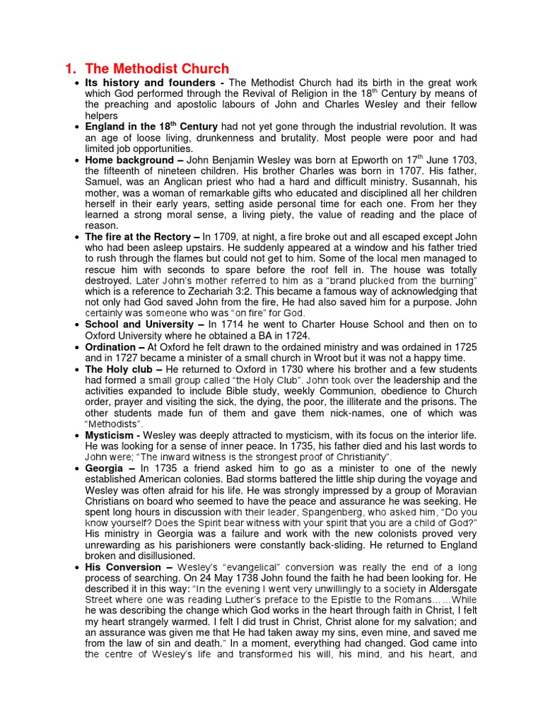 A Brief History of Methodism The MCSA and What Makes Us Unique | PDF ...