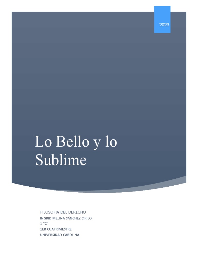 Reporte de Lectura Lo Bello y Lo Sublime | PDF | Amor | Metafísica