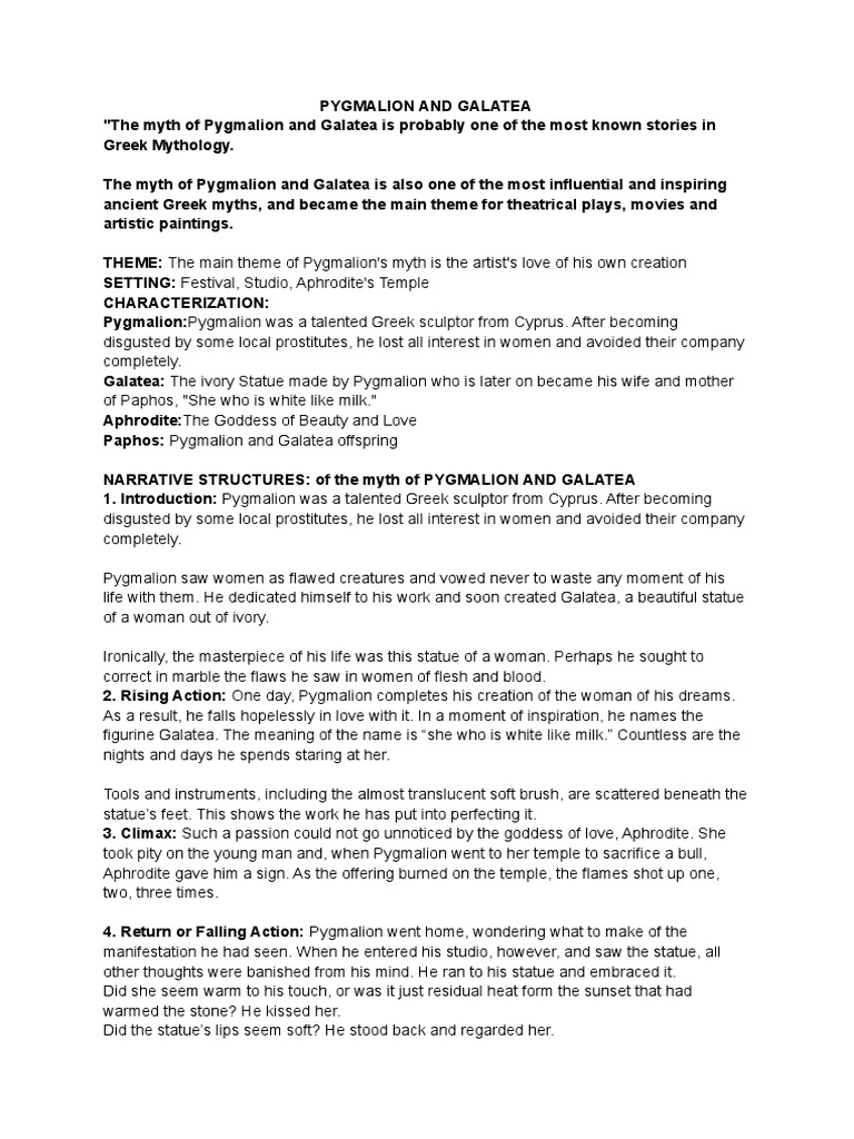 Pygmalion and Galatea PDF | PDF