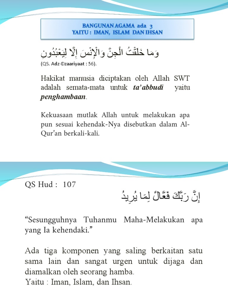 Pengertian Iman Islam Dan Ihsan | PDF
