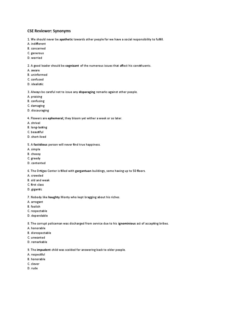 CSE Reviewer | PDF | American Government | Presidents Of The United States