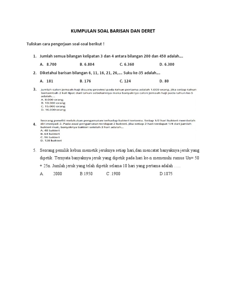 Kumpulan Soal Barisan Dan Deret | PDF