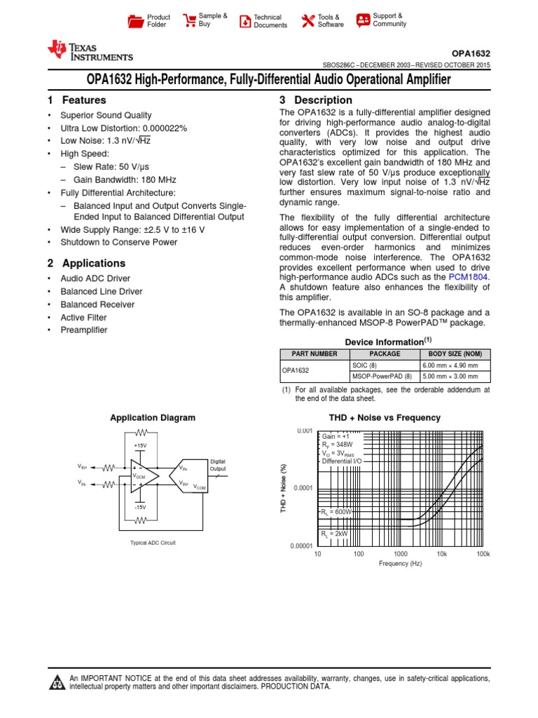Opa1632 Used in AMB Laboratories Schematics | PDF | Amplifier ...