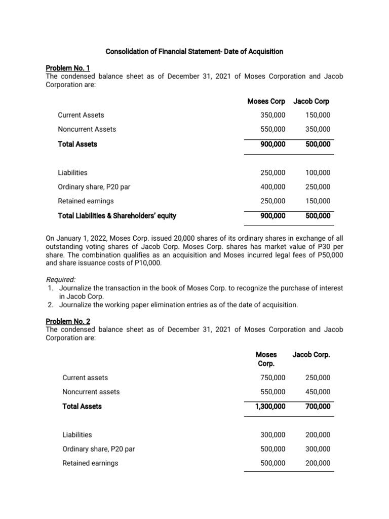 Conso - Date of Acquisition | PDF