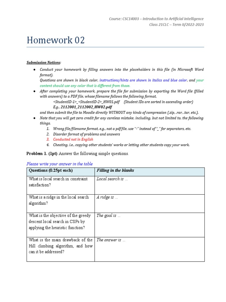 2223 CSC14003 21CLC HW02 | PDF | Computer Programming | Algorithms