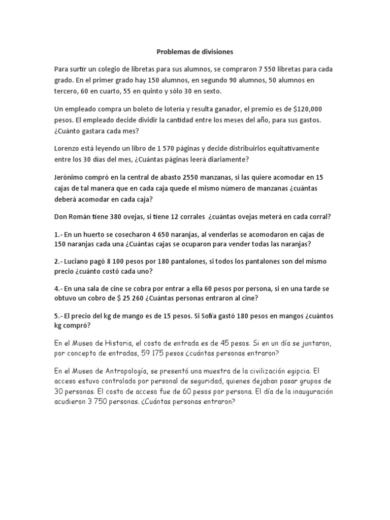 Problemas de Divisiones | PDF