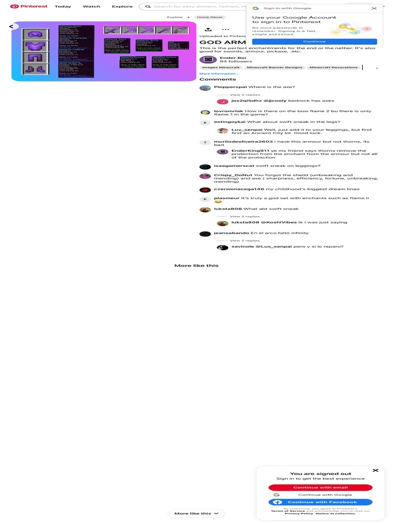 GOD ARMOUR Minecraft Tutorial, Armor Minecraft, Minecraft Enchantments ...