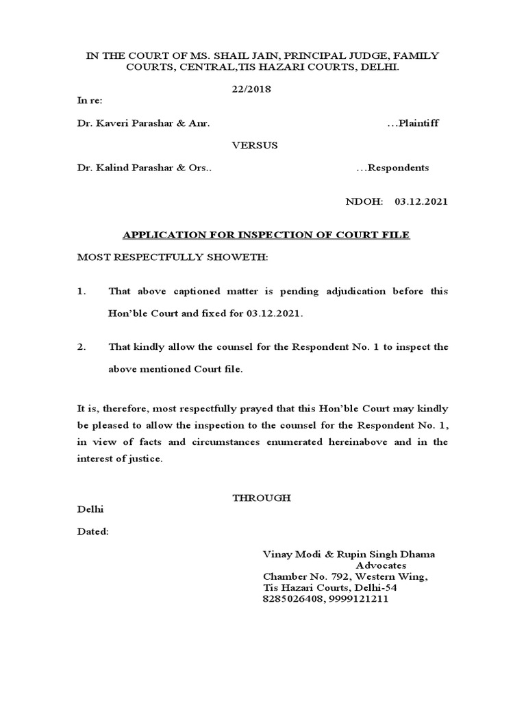Court File Inspection Application | PDF | Law