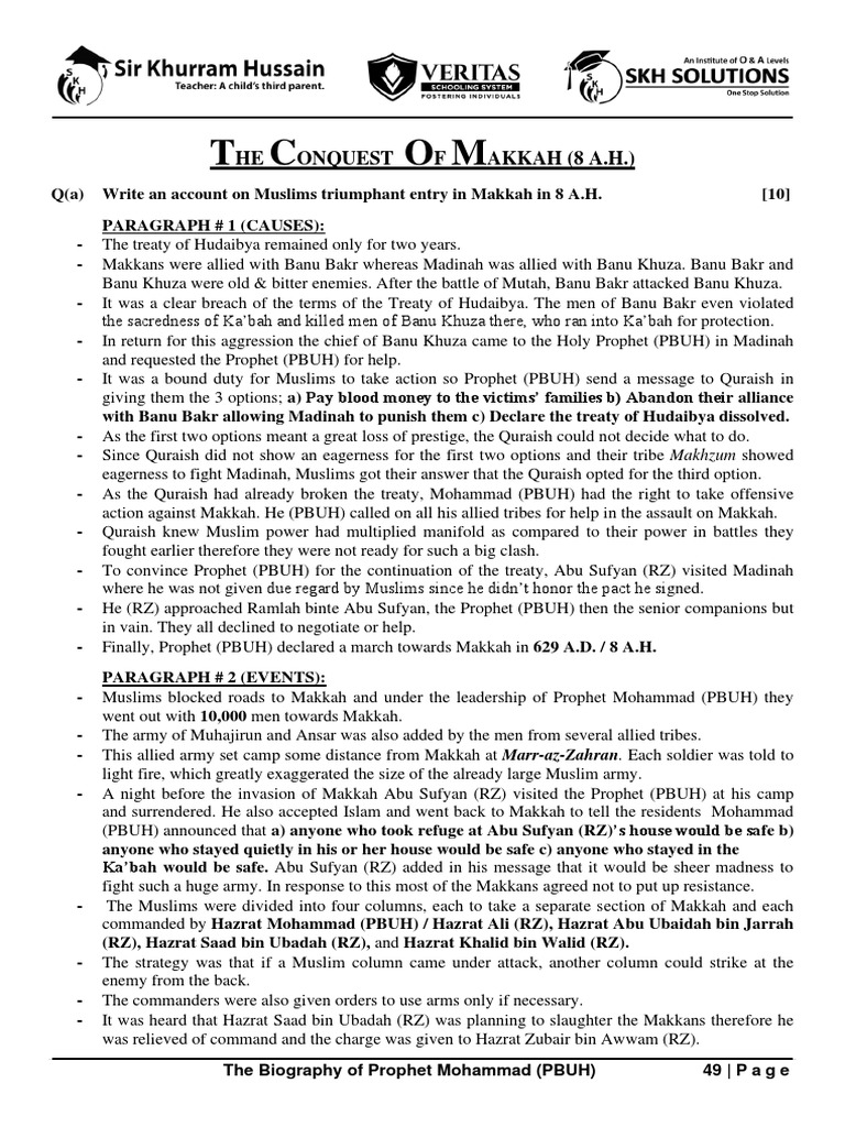 Conquest of Makkah: Key Events & Impact | PDF | Muhammad | Mecca