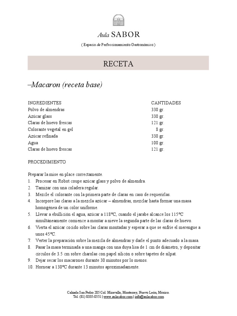 AS-Receta Macarons Base | PDF
