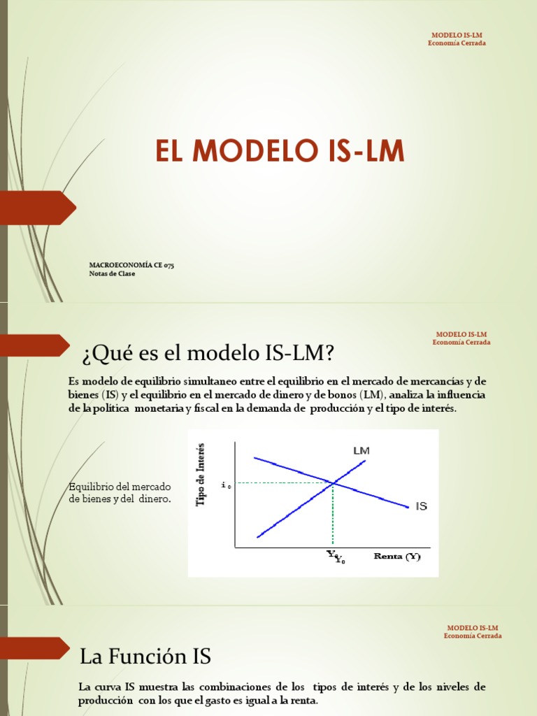 8 - El Modelo Is-Lm para Una Economía Cerrada PDF | PDF | La política fiscal | Dinero