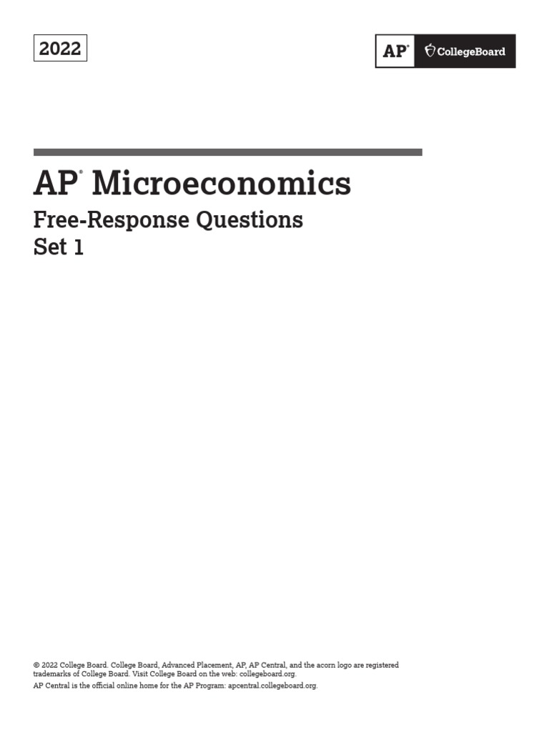 Ap22 FRQ Microeconomics Set 1 1 PDF | PDF | Elasticity (Economics) | Prices