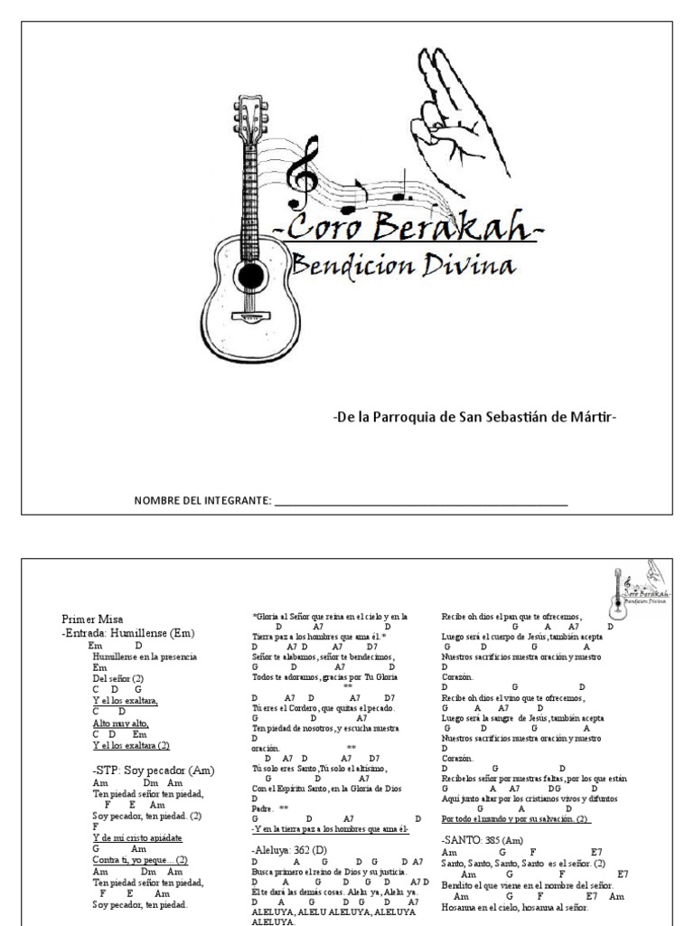 Cantos Con Acordes para Misa | PDF | Oración | Pecado