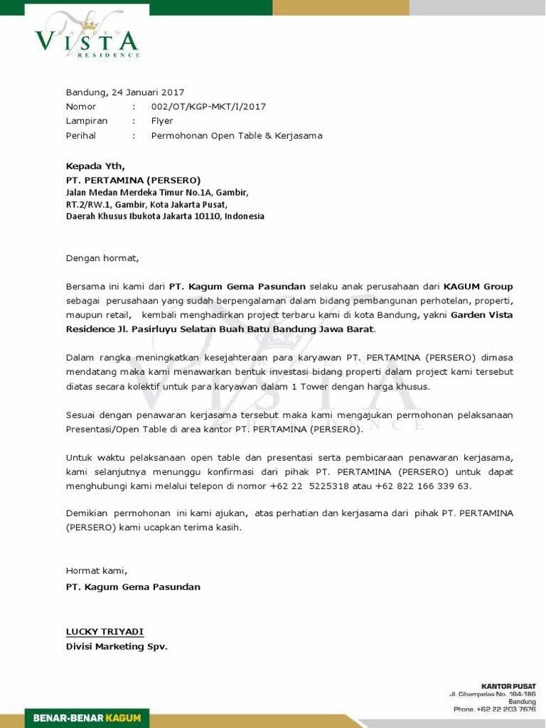 Contoh Surat Permohonan Ke Pertamina 0 | PDF