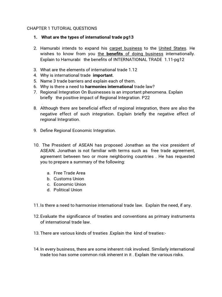 Chapter 1 Tutorial Questions | PDF