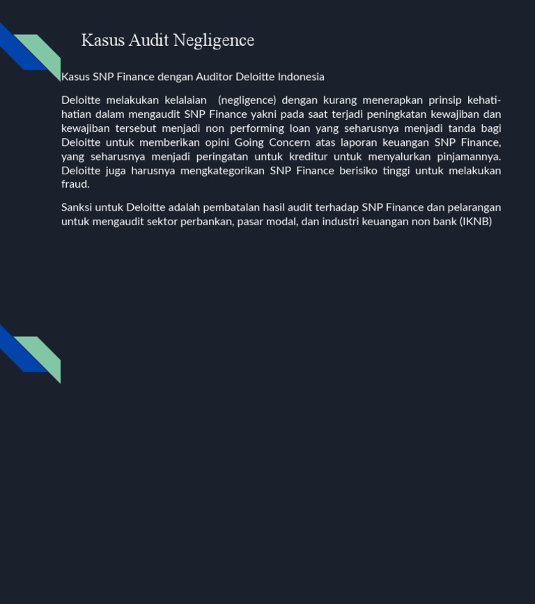 Kasus Audit Deloitte SNP | PDF