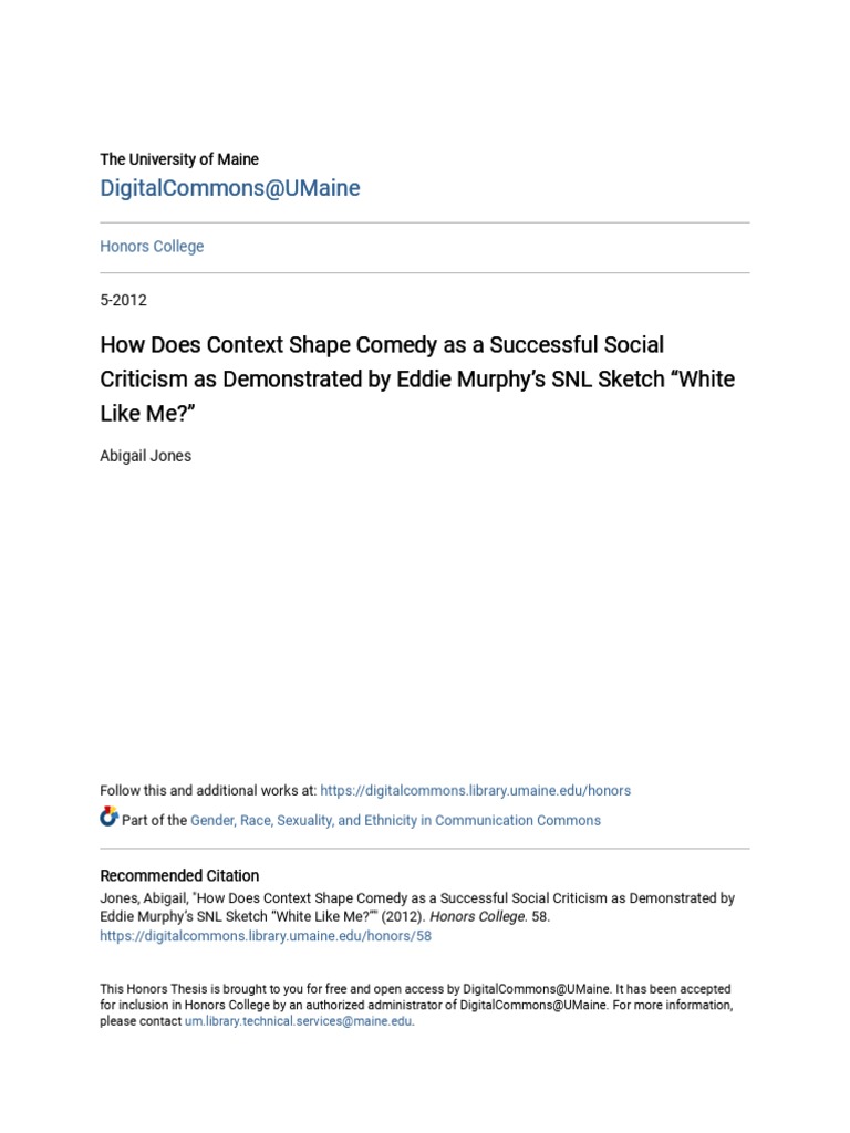 How Does Context Shape Comedy As A Successful Social Criticism As | PDF ...