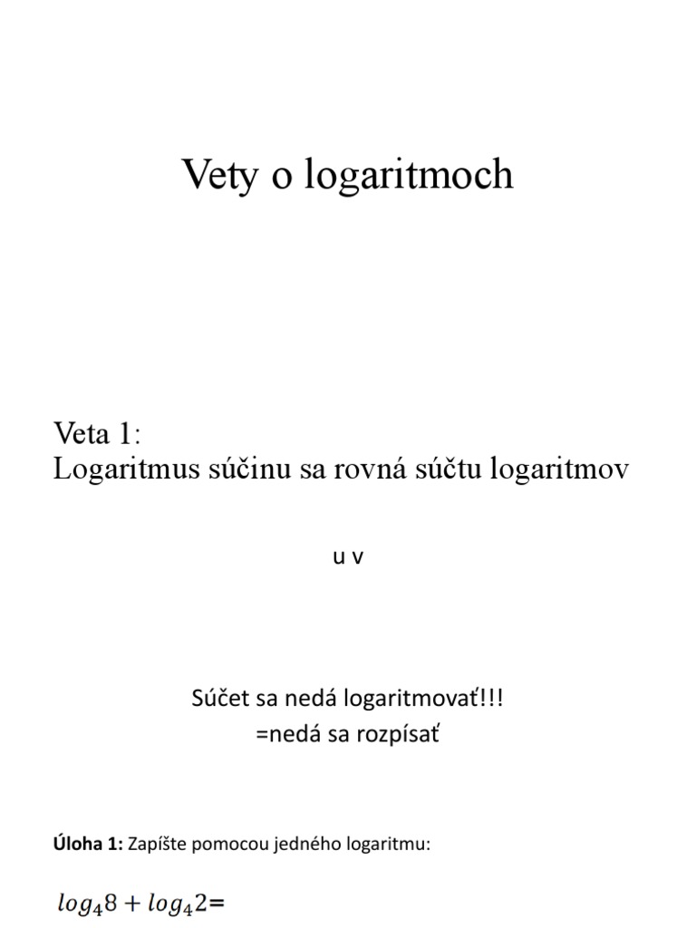 Vety o Logaritmoch | PDF